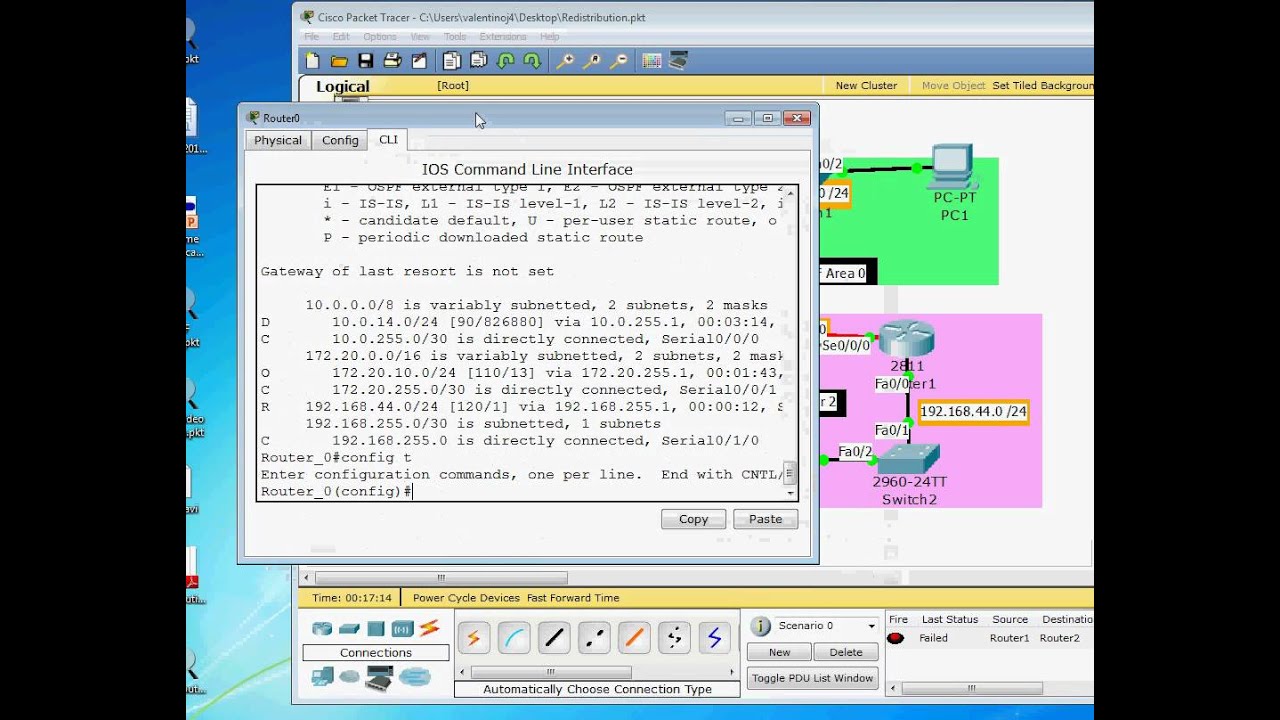 Configuring RIP OSPF and EIGRP Redistribution in Cisco Packet Tracer Configuring RIP OSPF and EIGRP Redistribution in Cisco Packet Tracer