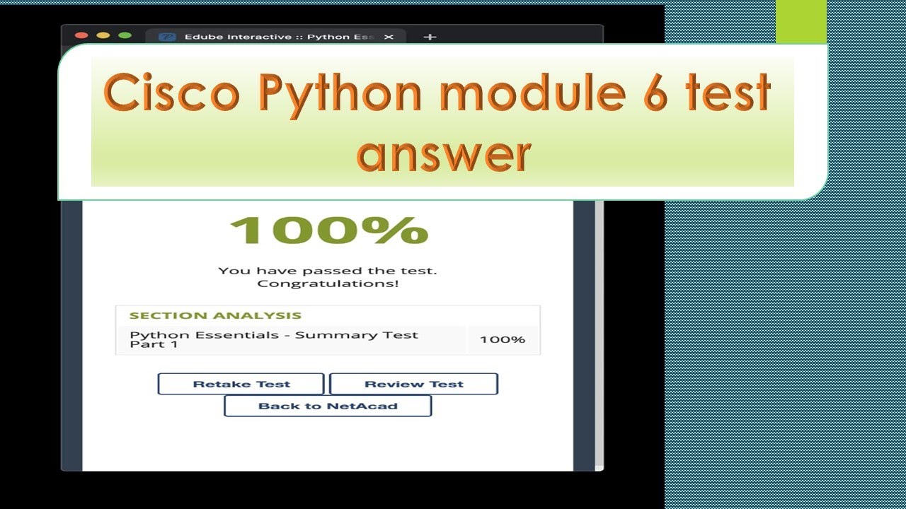 Cisco Python Module 6 Test Answer Cisco Python Certificate Atul Kumar