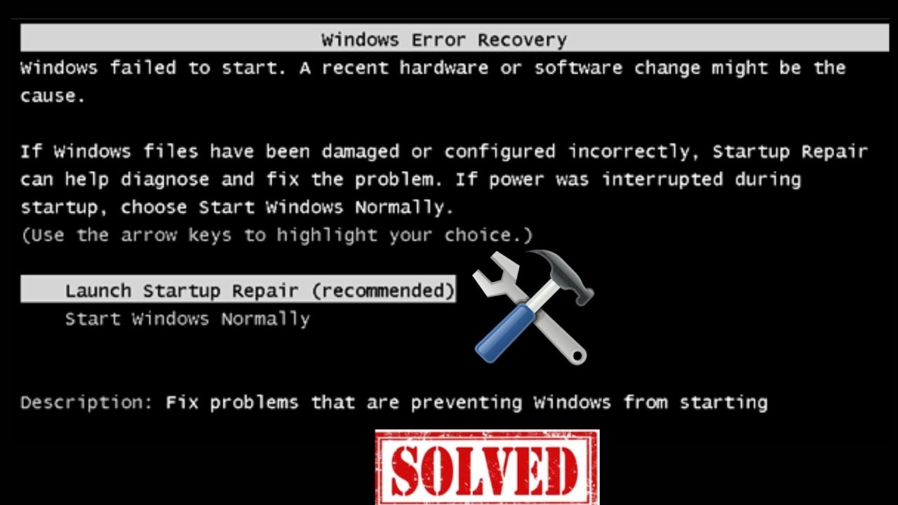 Windows 7 Recovery Error Windows failed to Start | Windows Error ... Windows 7 Recovery Error Windows failed to Start | Windows Error ...